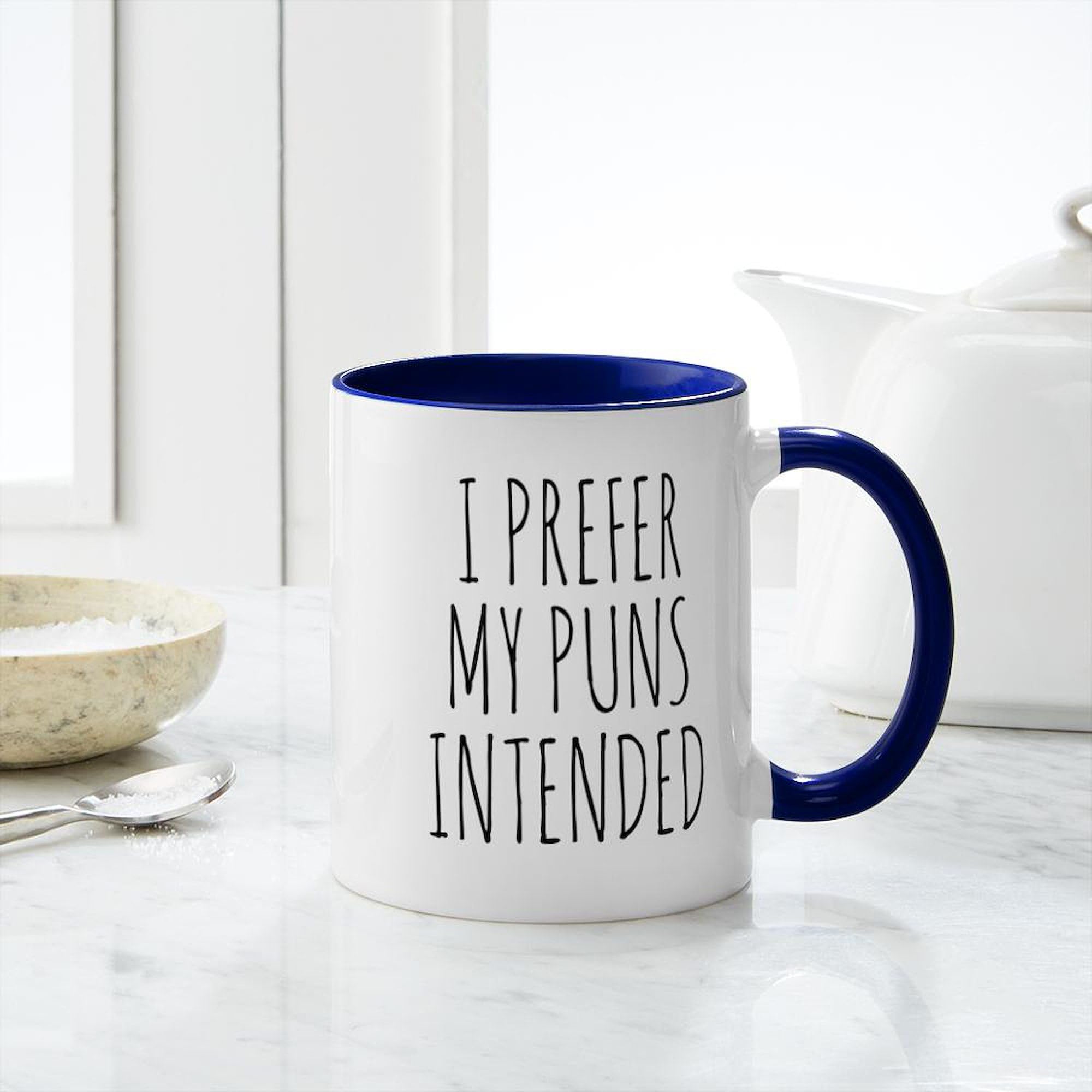 CafePress I Prefer My Puns Intended Mugs Ceramic Coffee Mug, Tea Cup 11 oz