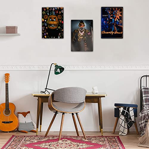 Pounchi FNAF Security Breach Wall Poster (8-Pack) 11.5" x 16.5" FNAF Unframed Version HD Canvas Printing Poster for Living Room Bedroom Club Wall Art Decor for Teens