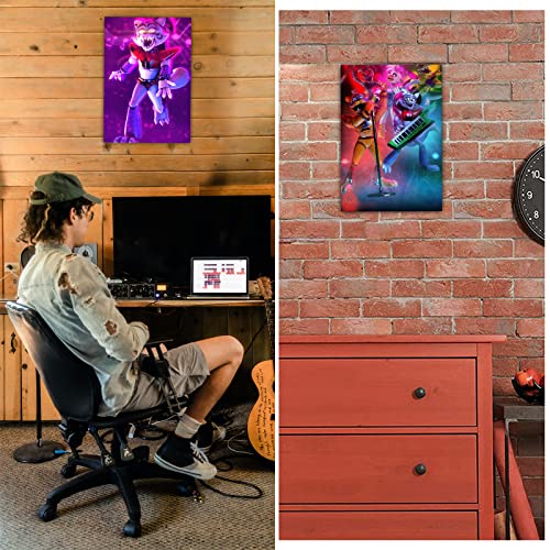 Pounchi FNAF Security Breach Wall Poster (8-Pack) 11.5" x 16.5" FNAF Unframed Version HD Canvas Printing Poster for Living Room Bedroom Club Wall Art Decor for Teens