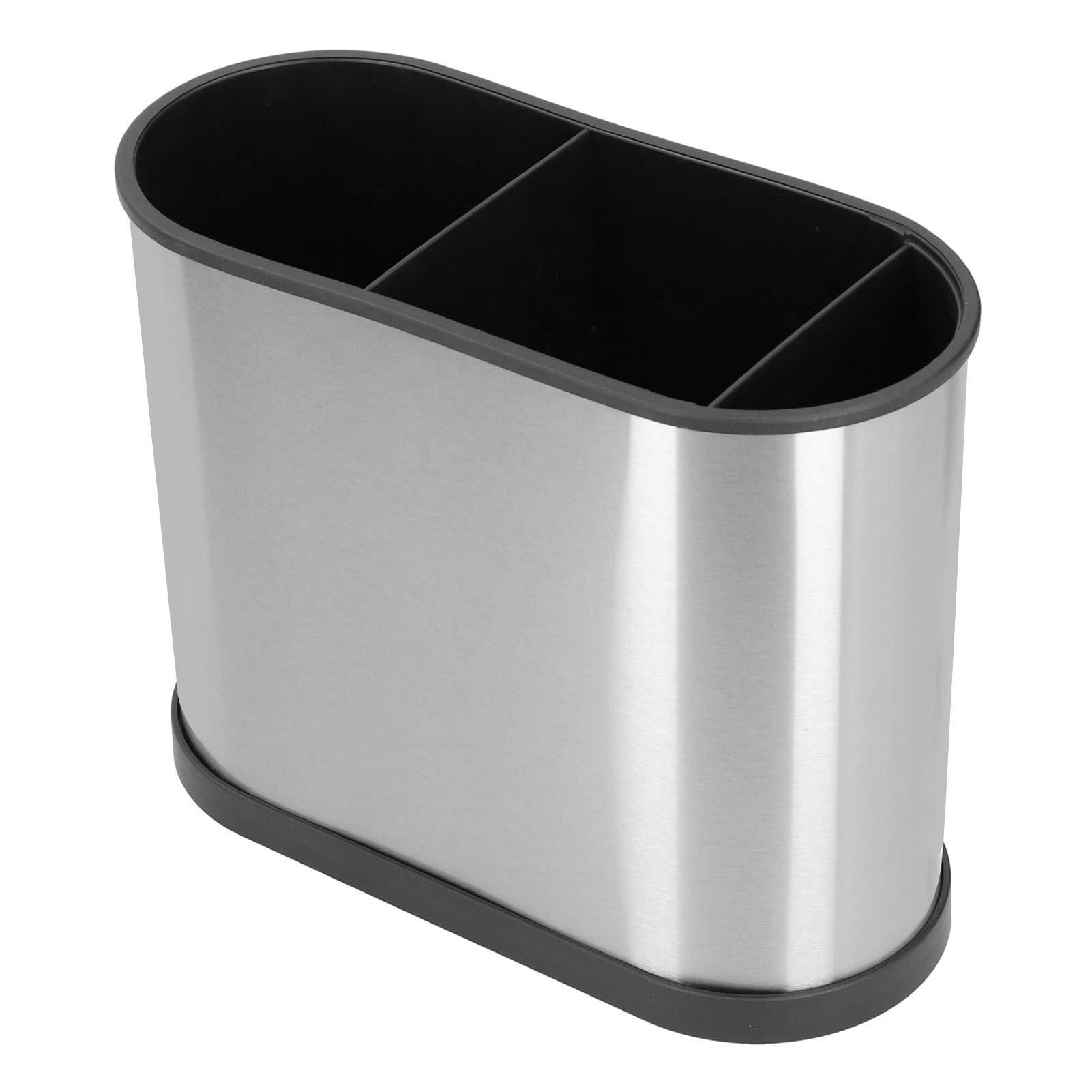 Utensil Holder, Kitchen Utensil Holder with Bottom Holes for Kitchen Counter (H7.1” x W3.8”x L8.7”), Stainless Steel Cooking Utensil Holder, Stylish Countertop Organizer and Kitchen Decor Caddy