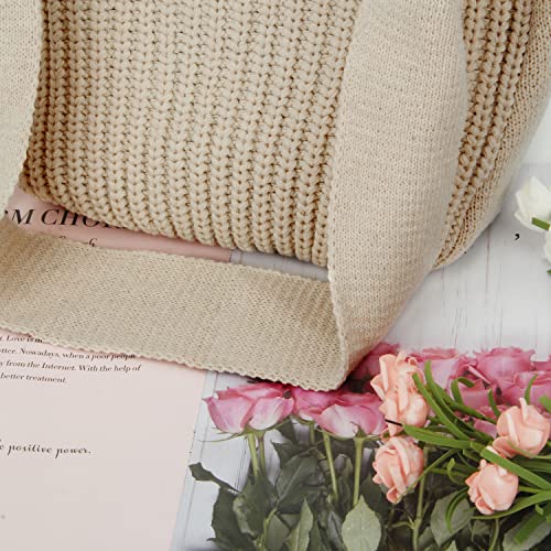 Oweisong Women’s Handmade Crocheted Tote Bags Aesthetic Hobo Bag Large Shopping Shoulder Handbag Knitted Woven Purse