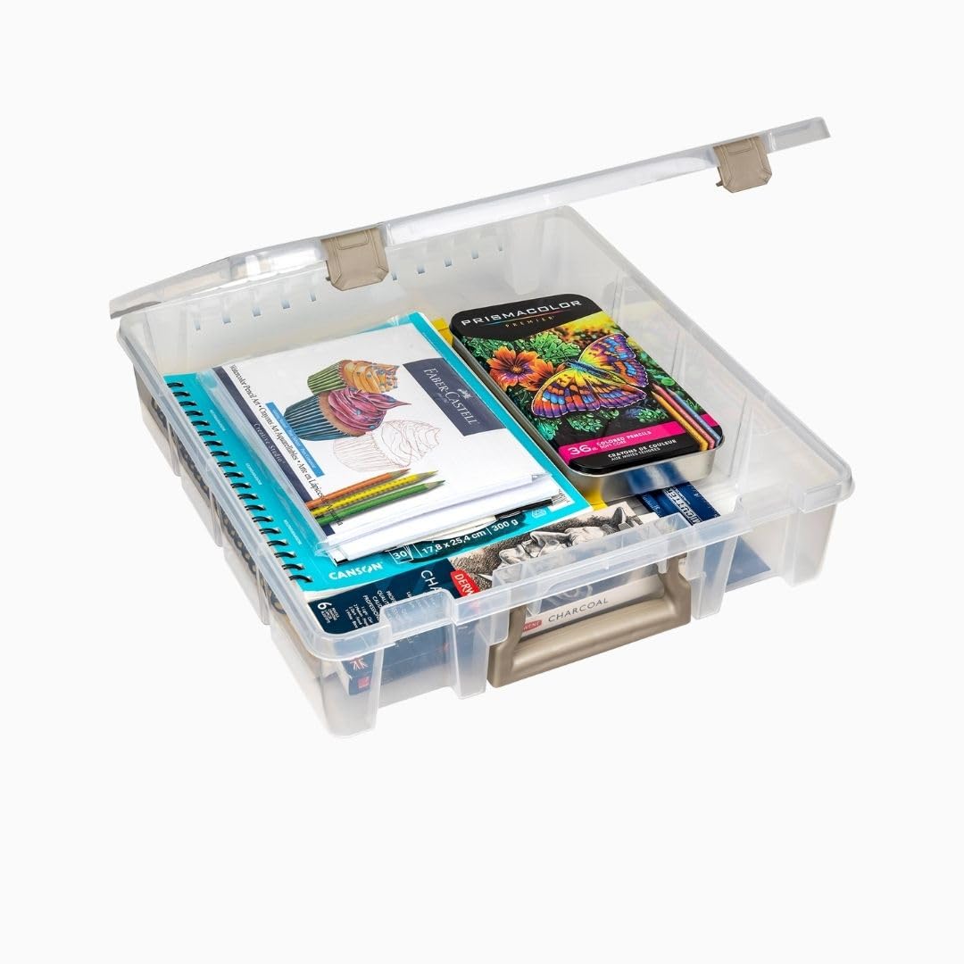 ArtBin 6955AB Super Satchel 1-Compartment Box, Translucent Clear