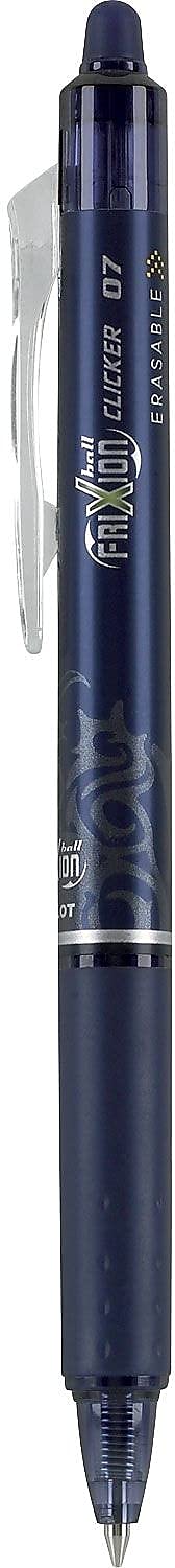 PILOT FriXion Clicker Erasable, Refillable & Retractable Gel Ink Pens, Fine Point, Navy Blue Ink, 3-Pack (31468)