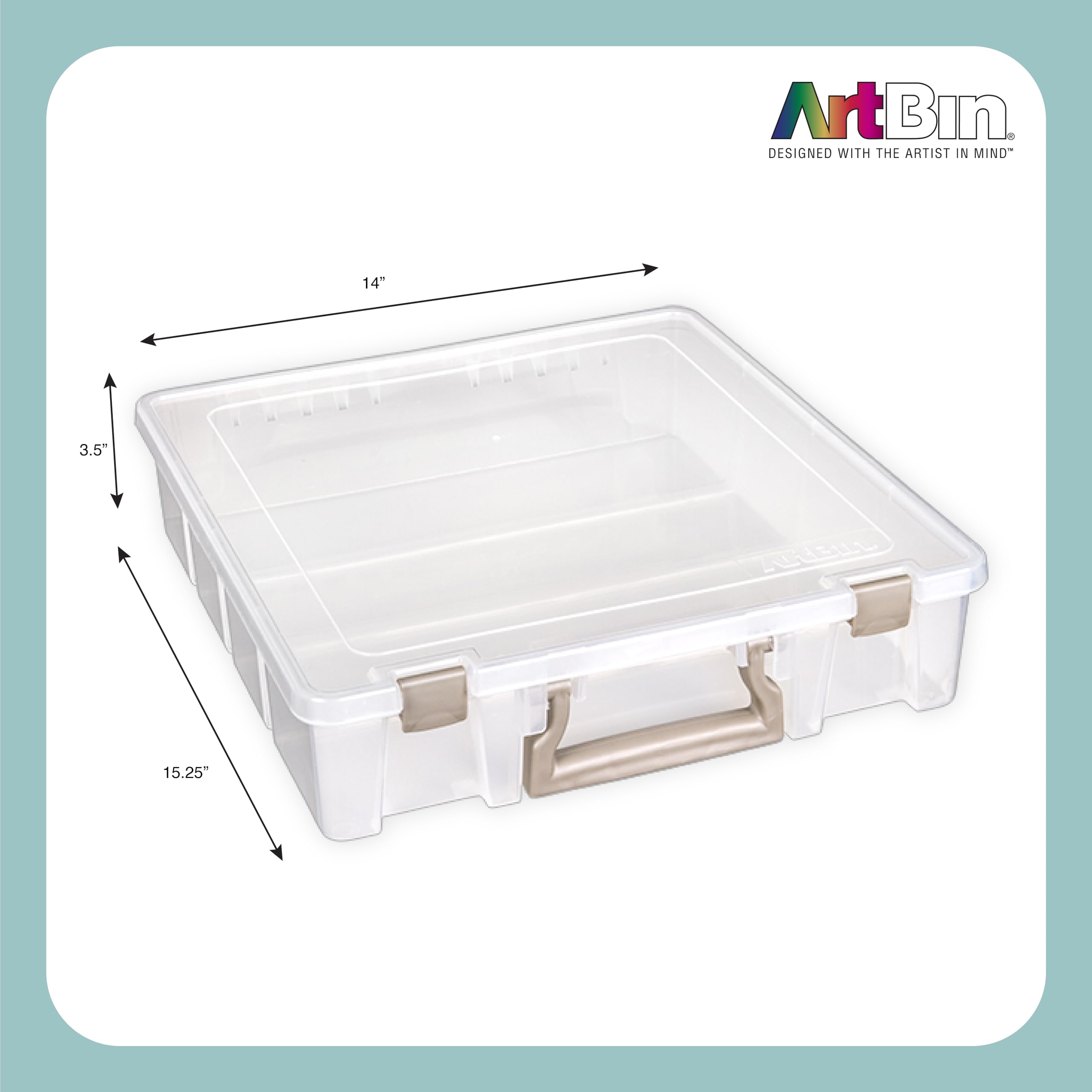 ArtBin 6955AB Super Satchel 1-Compartment Box, Translucent Clear