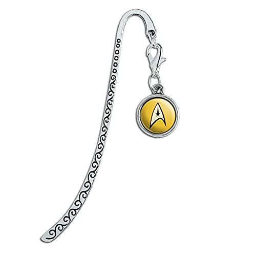 Star Trek Command Shield Metal Bookmark Page Marker with Charm