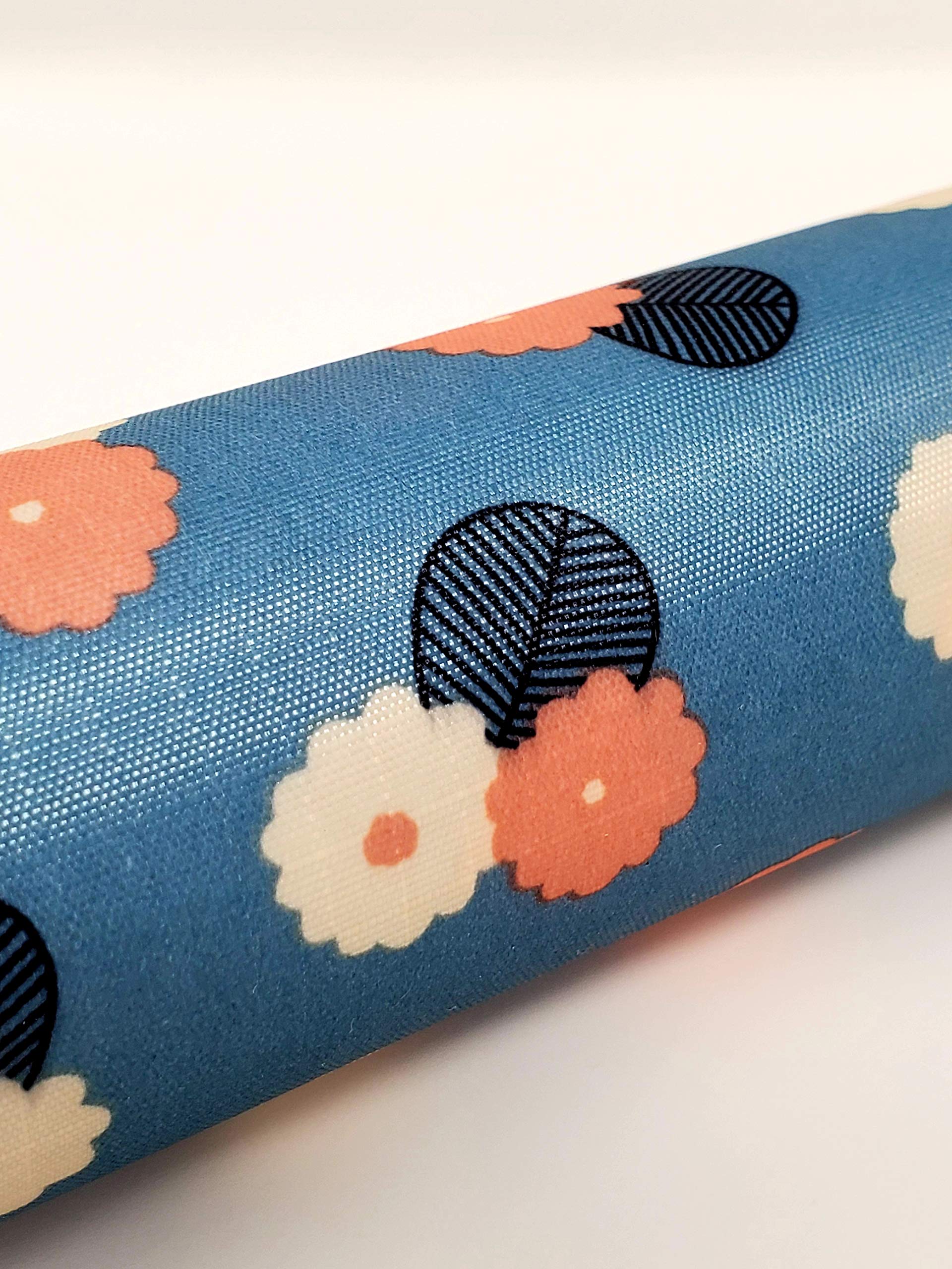 Ari Surplus 18Inches X 10FT Kitchen Liner for Cabinets, for Shelves, for Drawers Refrigerator, Non-Adhesive, Easy to wash, Waterproof and Oilproof (Blue, Flower)