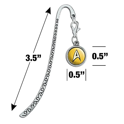 Star Trek Command Shield Metal Bookmark Page Marker with Charm
