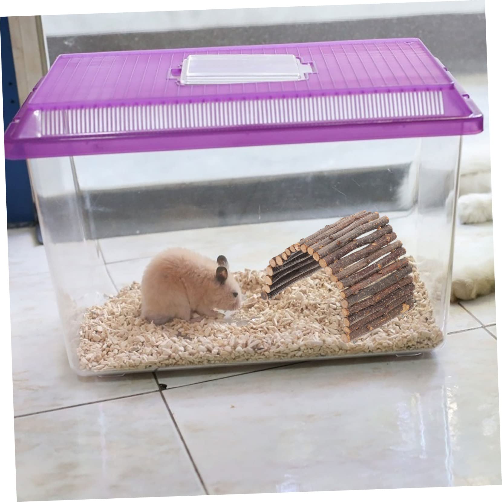 HEALEEP 2Pcs Hamster Arch Bridge Rat Playground Rat Toys Small Pets Training Tunnel Hamster Ladder Toy Hamster Platform House Rat Ladder Hamster Climbing Apple Wood Rope Ladder Rabbit