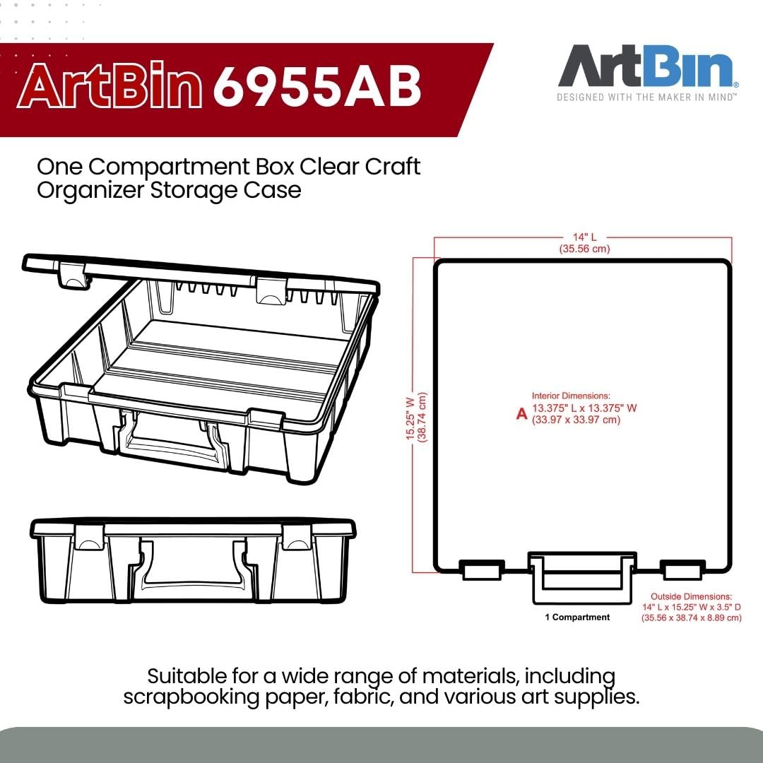 ArtBin 6955AB Super Satchel 1-Compartment Box, Translucent Clear