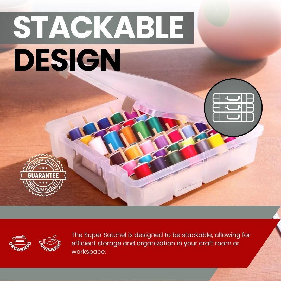 ArtBin 6955AB Super Satchel 1-Compartment Box, Translucent Clear