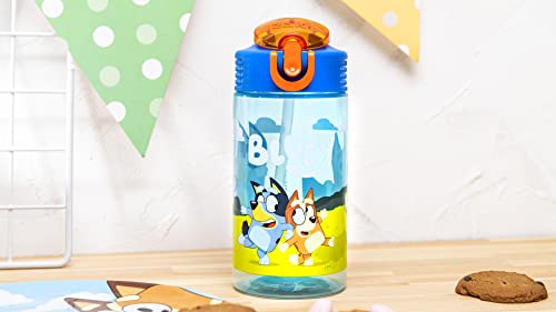Zak Designs Bluey Kids Dinnerware Set Includes Plate, Bowl, Tumbler, Water Bottle, and Utensil Tableware, Made of Durable Material and Perfect for Kids (6 Piece Gift Set, Non-BPA)