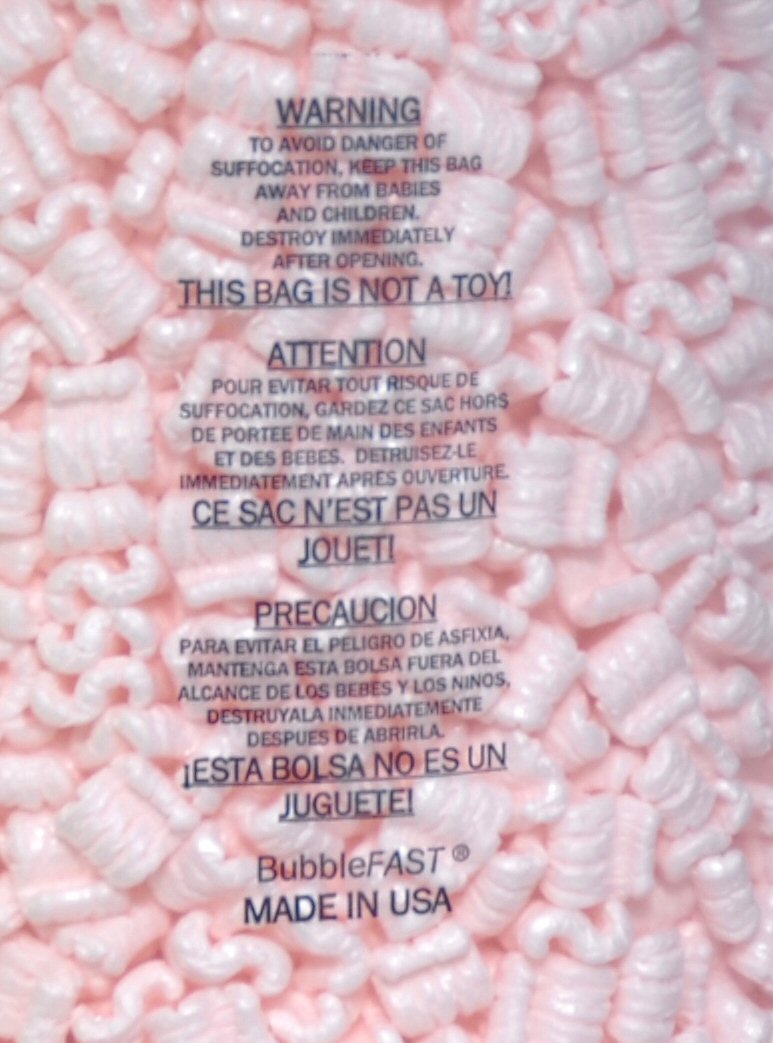 Bubblefast! Brand 7 cu ft (45 gallons) Pink Anti Static Packing Peanuts Popcorn - (Two 3.5 cu ft Bags)