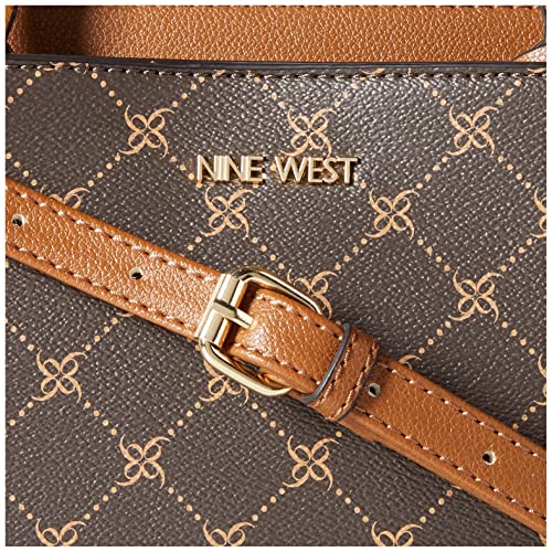 NINE WEST Endora Satchel, Brown Logo/TAN
