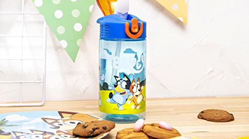 Zak Designs Bluey Kids Dinnerware Set Includes Plate, Bowl, Tumbler, Water Bottle, and Utensil Tableware, Made of Durable Material and Perfect for Kids (6 Piece Gift Set, Non-BPA)