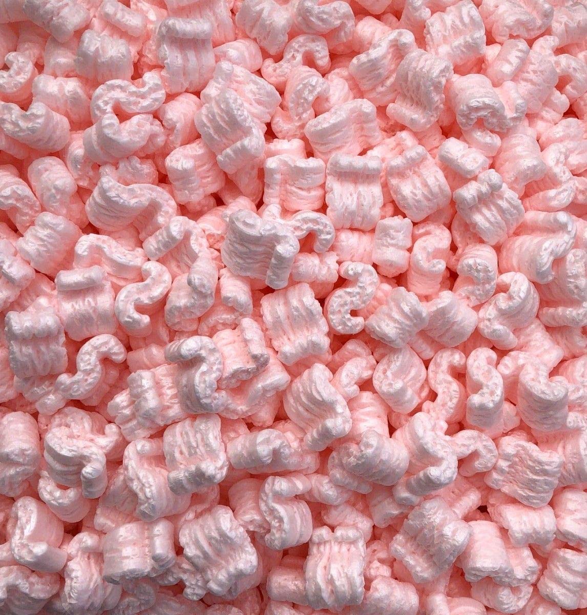 Bubblefast! Brand 7 cu ft (45 gallons) Pink Anti Static Packing Peanuts Popcorn - (Two 3.5 cu ft Bags)