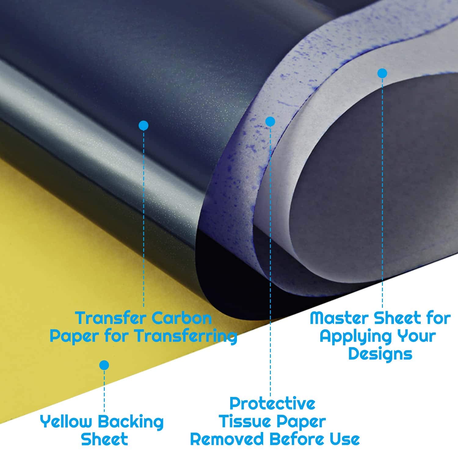 38 Sheets Tattoo Transfer Paper, Audab Stencil Paper for Tattooing, 8 1/4" x 11 3/4"