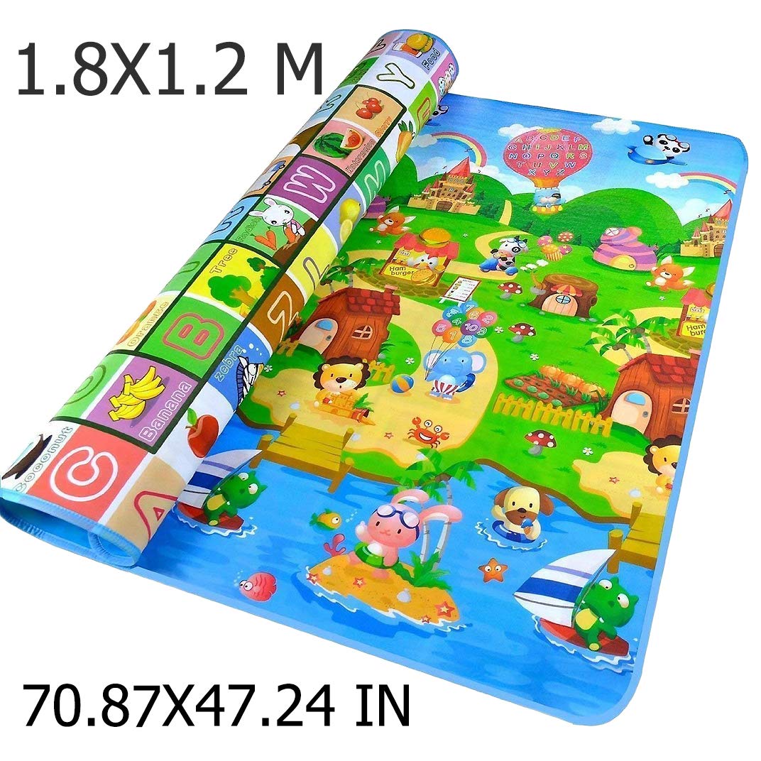 Baby Play Mat,Baby Care Foam Floor Reversible Kids Crawling Mat for Playing, Waterproof Play Game Mat for Infants Babies and Toddlers