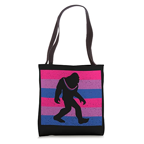 Bigfoot LGBTQ Pride Month USA Flag - Sasquatch Bisexual Tote Bag