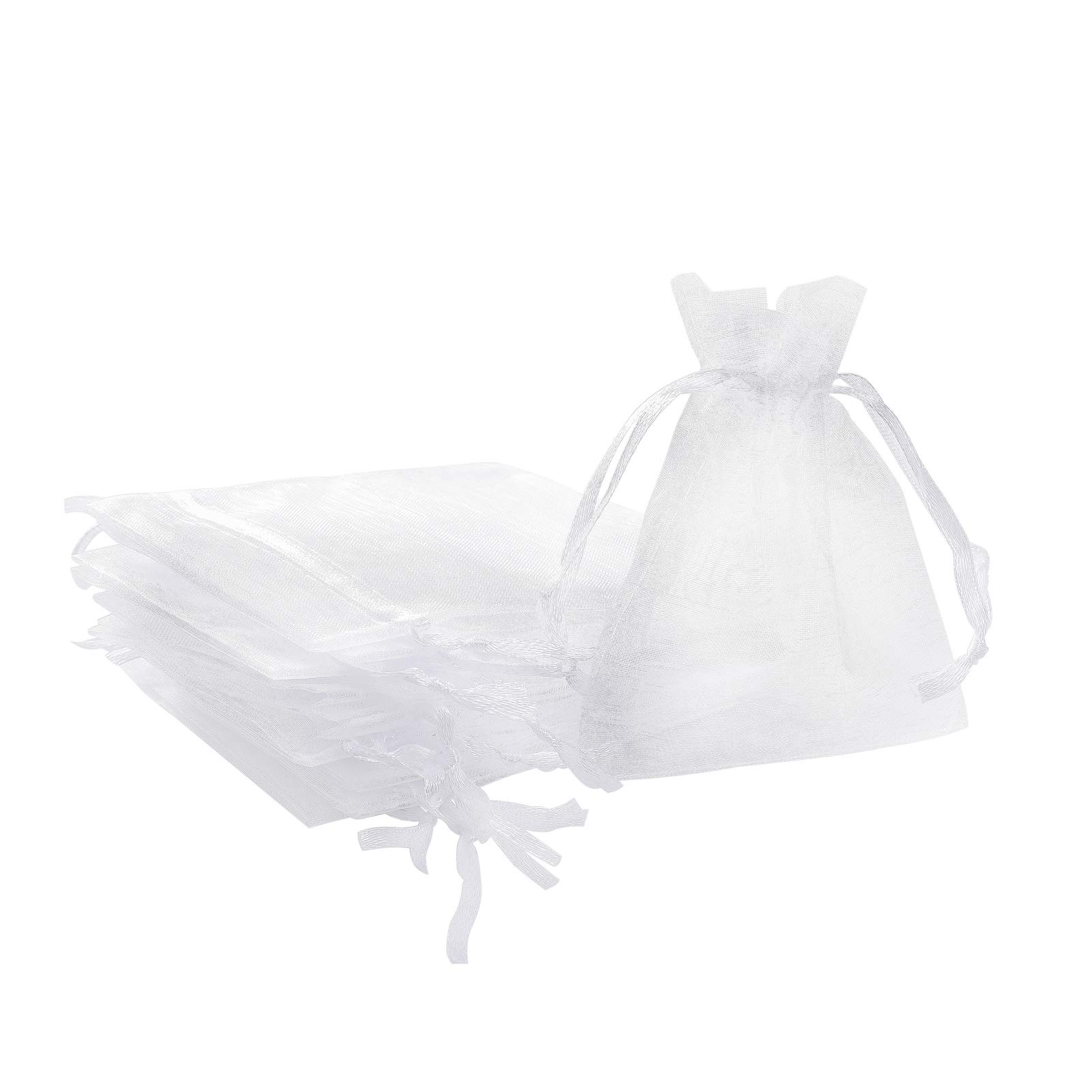 Volanic 100PCS 3X4 Inch Sheer Drawstring Organza Gift Bag Jewelry Pouch Party Wedding Favor Candy Bags Christmas