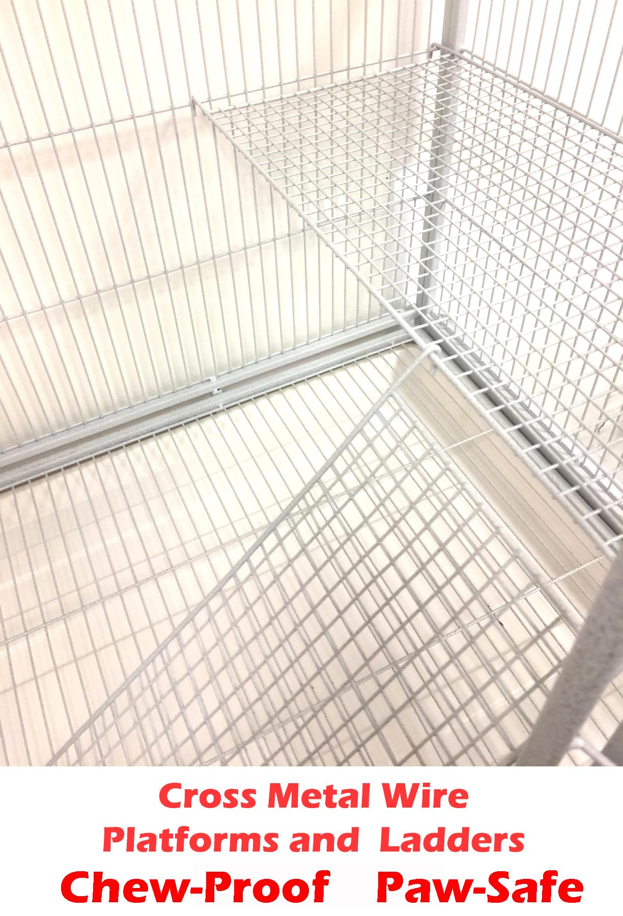 54" Large Wrought Iron 4-Tiers Chew Proof Tight 1/2-Inch Bar Spacing Ferret Chinchilla Sugar Glider Rats Mouse Cage with Detachable Rolling Stand