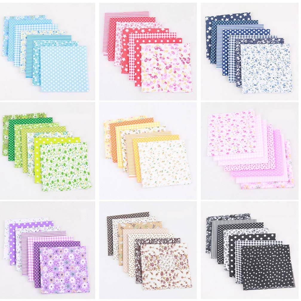 56 Pieces 9.8"x 9.8" (25cm x 25cm) Squares Cotton 100% Floral Printed Sewing Supplies Fabric for Quilting Patchwork, DIY Craft, Scrapbooking Cloth
