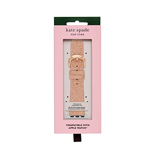 Kate Spade New York women's rose gold glitter leather band for apple watch®, 38/40/41mm (Model: KSS0141)