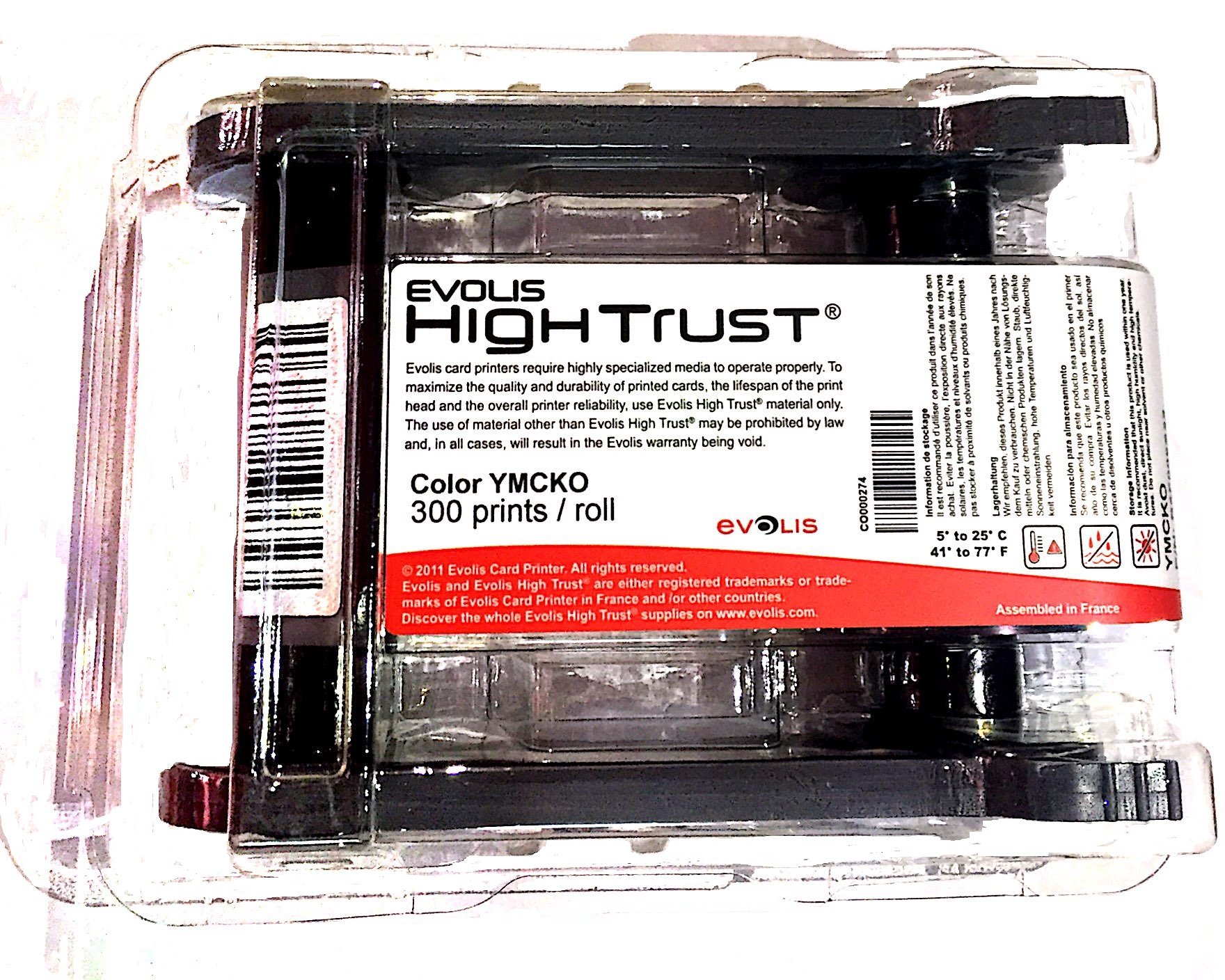 Evolis Consumables, YMCKO Color Ribbon, Primacy Compatible, 300 Prints ? 1 Roll R5F008AAA by Evolis