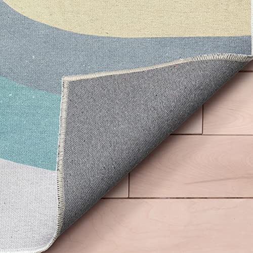 Well Woven Kids Rugs Kaleidoscope Rainbow 5' x 7' Multi Pastel Modern Printed Machine Washable Area Rug
