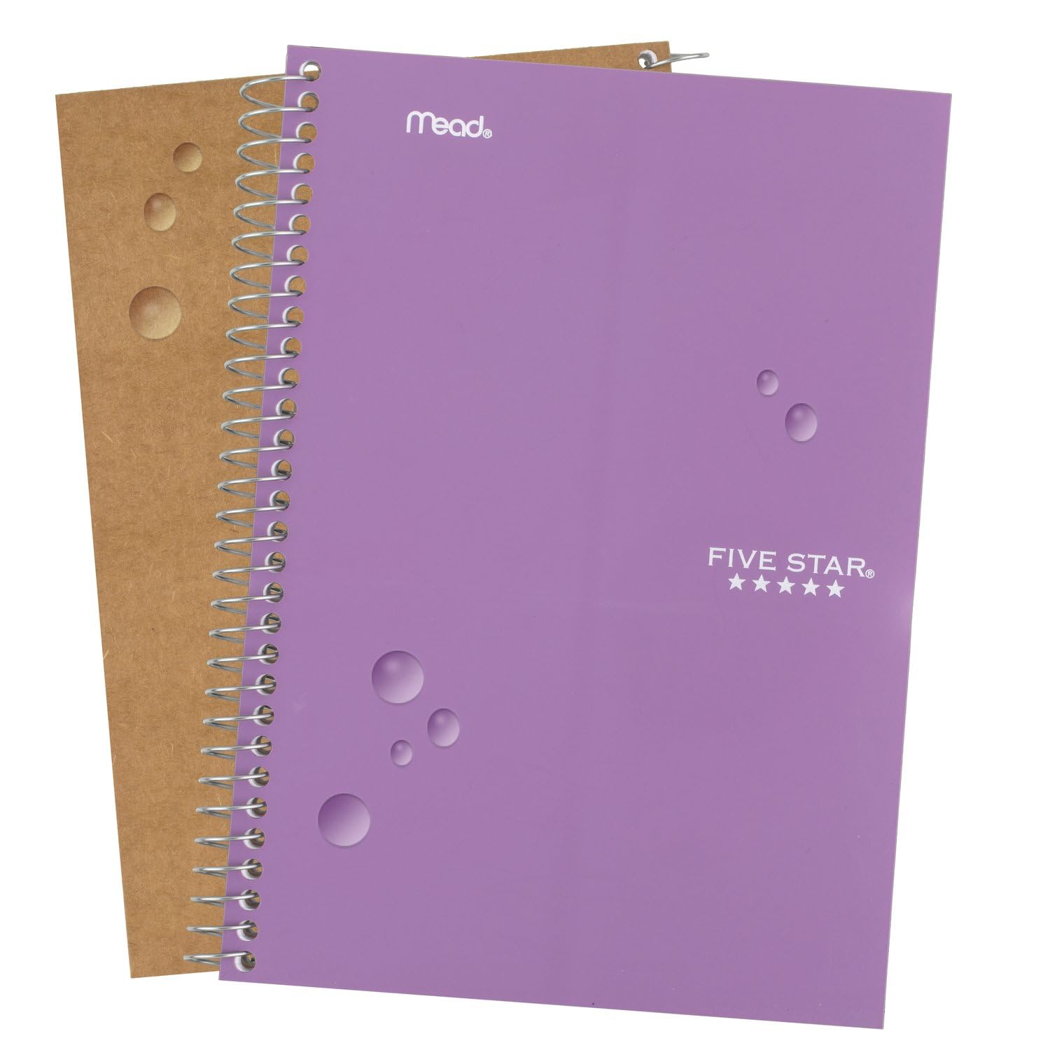 Five Star Small Spiral Notebook, 2-Subject, College Ruled Paper, 9-1/2" x 6", 100 Sheets, Amethyst Purple (840004CF1)