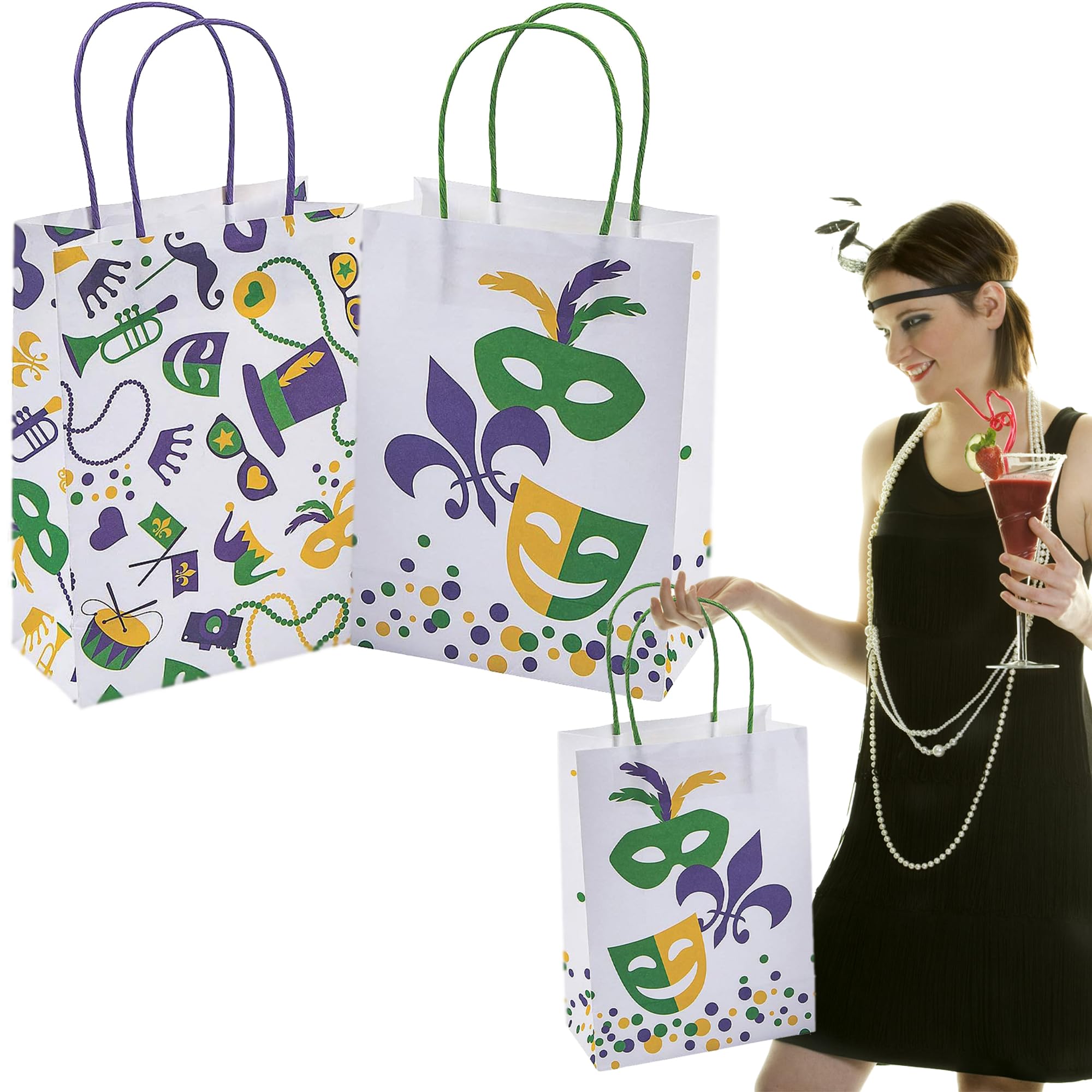 MARDI GRAS CRAFT BAG - Party Supplies - 12 Pieces