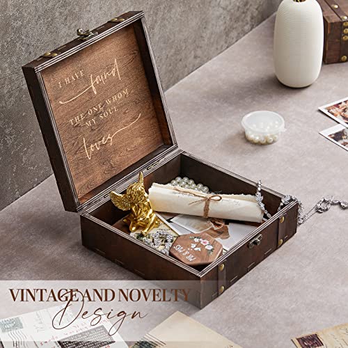 AW BRIDAL Keepsake Box With Lids Wedding Memory Box Wood Storage Box Anniversary Engagement Gifts for Couples Bridal Shower Gifts Birthday Gifts