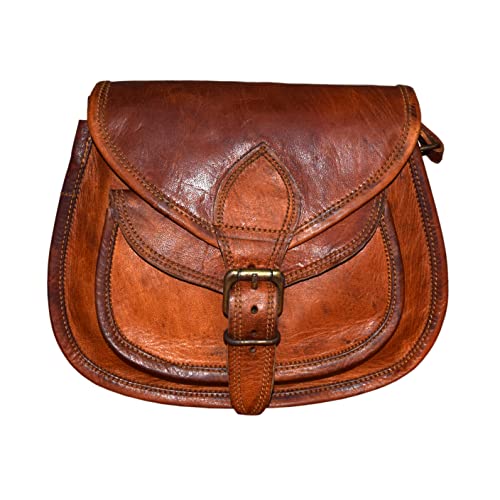 Urban Handmade Vintage Leather Bags, Travel Cross Body Shoulder Bag for Men and Women, Satchel Multi Pocket Purse with Adjustable Strap