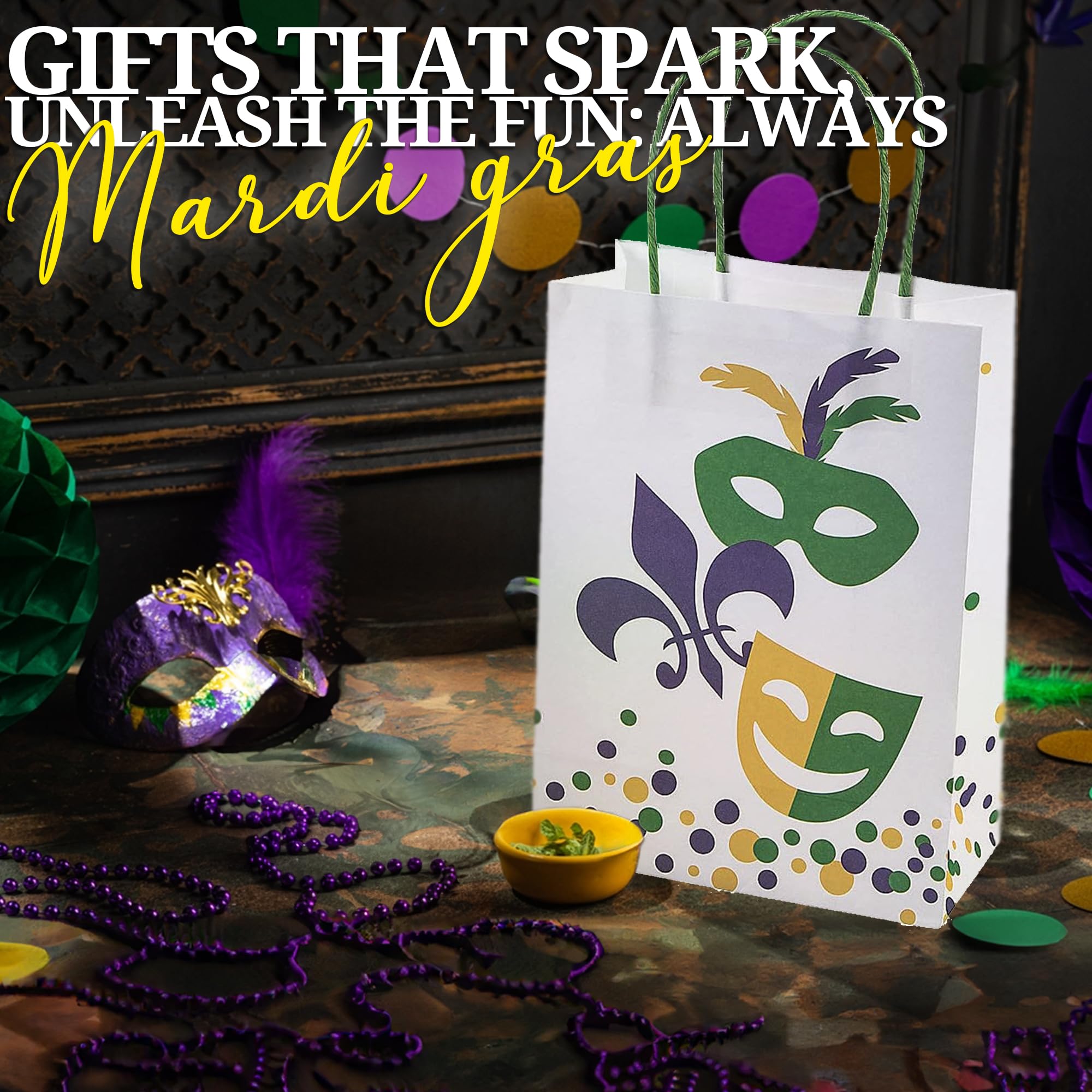 MARDI GRAS CRAFT BAG - Party Supplies - 12 Pieces