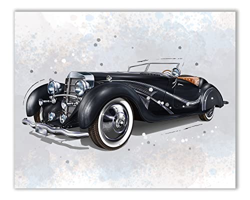 Blue River Classic Cars Wall Art Decor Prints - Set Of 6 (8x10) Inch Poster Photos, 8 x 10 Inch