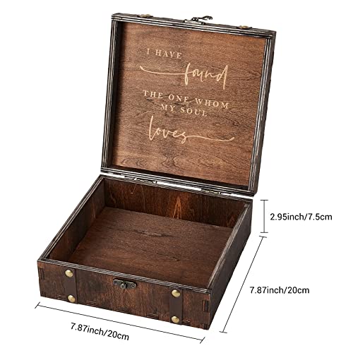 AW BRIDAL Keepsake Box With Lids Wedding Memory Box Wood Storage Box Anniversary Engagement Gifts for Couples Bridal Shower Gifts Birthday Gifts
