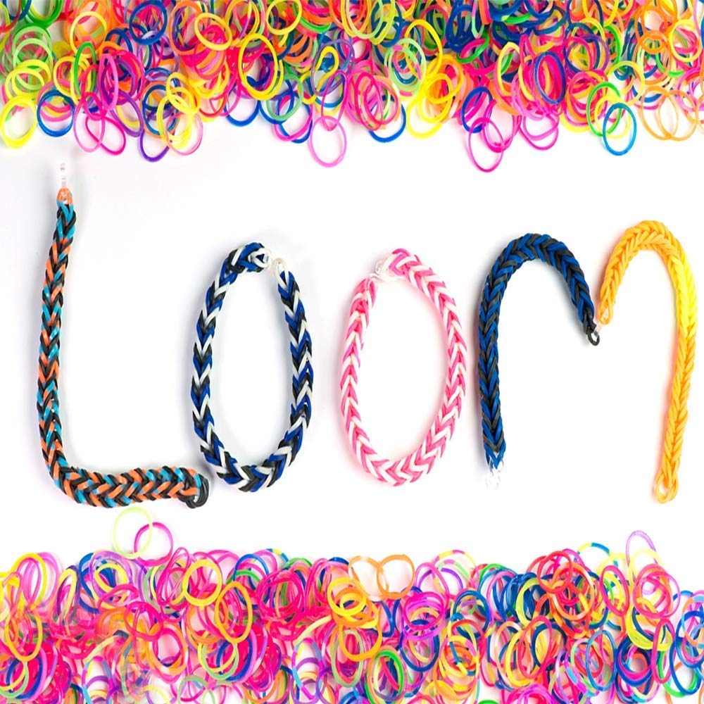 Inscraft Rubber Bands Refill Kit , 12750+ Premium Loom Bands in 26 Colors with 500 Clips ,6 Hooks for Kids Bracelet Weaving Kit DIY Crafting