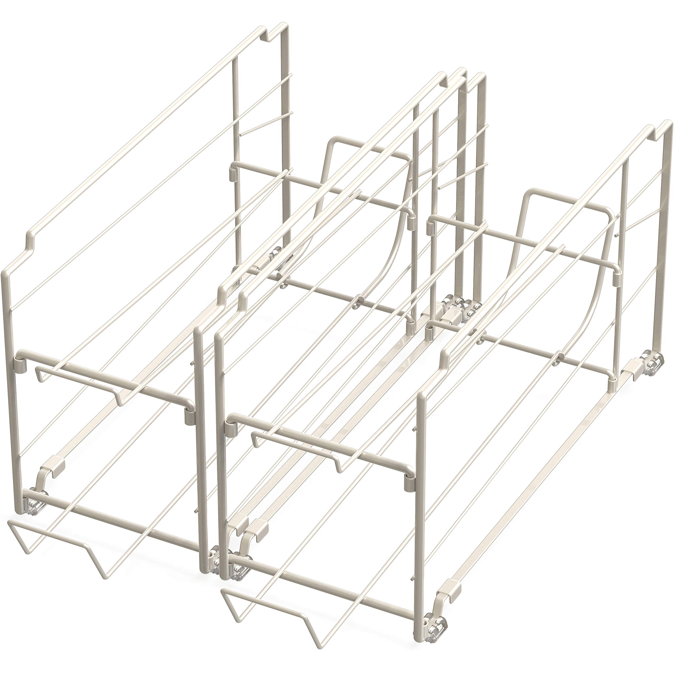 2 Pack - Simple Houseware Stackable Beverage Soda Can Dispenser Organizer Rack, White