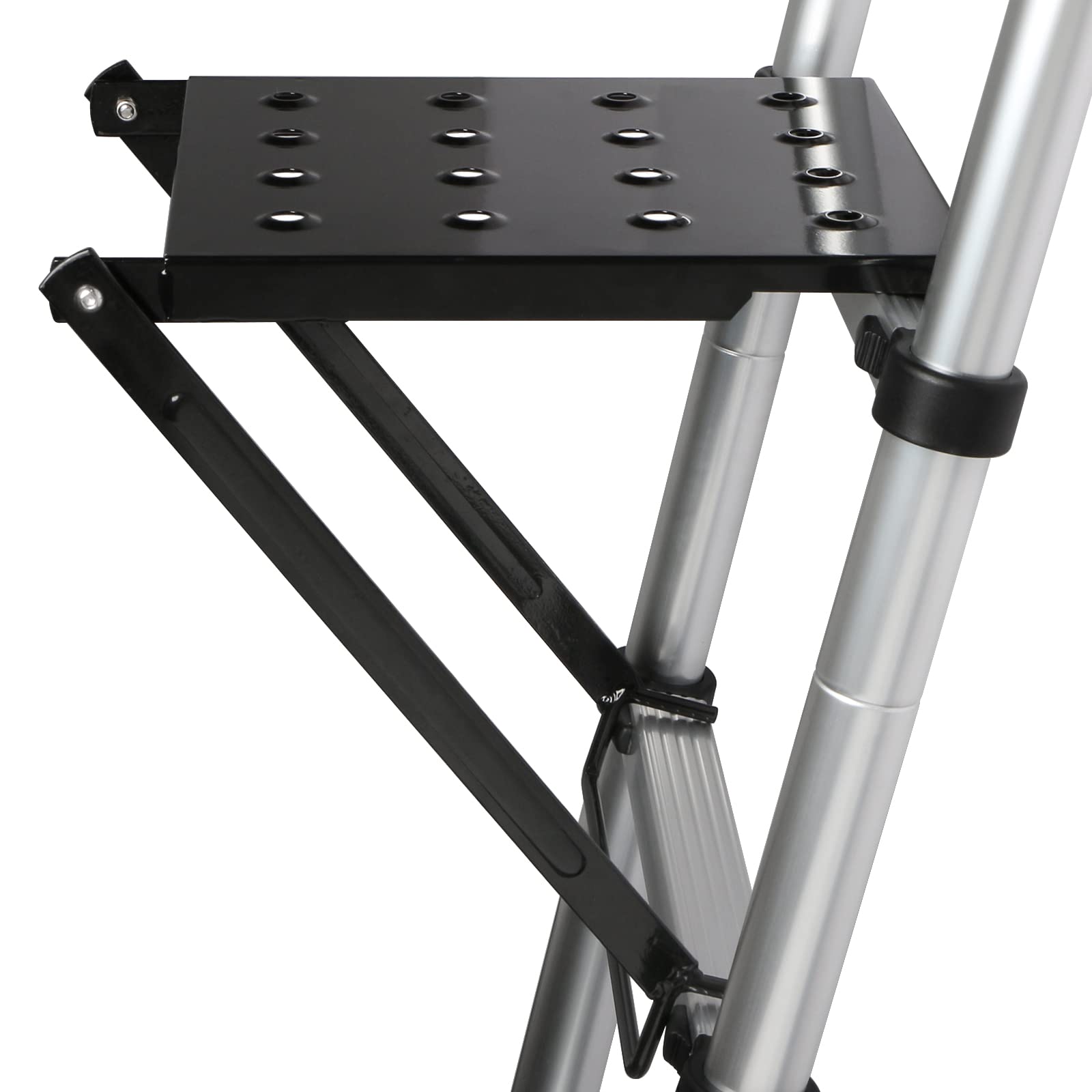 TooCust Ladder Platform Accessories for Painters, Anti-Slip Extension Ladder Work Platform System, Ladder Work Tray for Tools, Heavy Duty Ladder Accessory for Most Ladders, 400 lbs Capacity (Black)