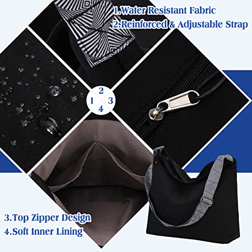 VX VONXURY Crossbody Bag,Lightweight Canvas Shoulder Tote for Women Water Resistant Top Zip Hobo Purse with Adjustable Strap