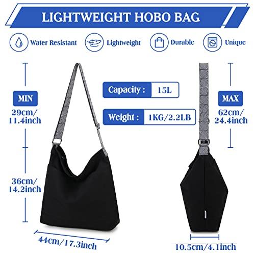 VX VONXURY Crossbody Bag,Lightweight Canvas Shoulder Tote for Women Water Resistant Top Zip Hobo Purse with Adjustable Strap