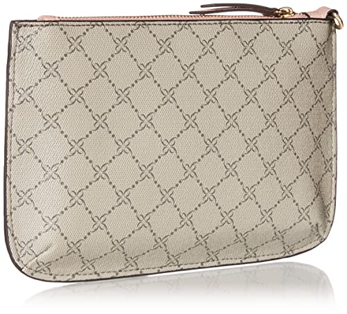 NINE WEST Lawson Wristlet, Beige Logo/Modern Pink