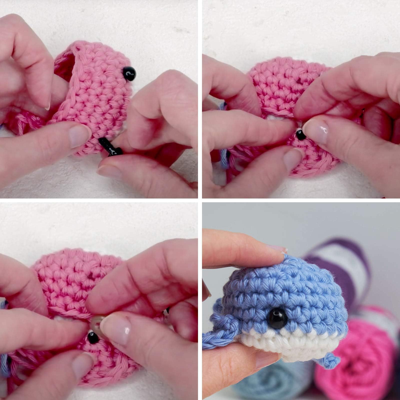 Vanblue Safety Eyes 300Pcs 6-12 mm Plastic Safety Eyes Craft Eyes with Washers for Amigurumi Stuffed Animal Crochet Projects Teddy Bear Puppet Toys DIY Crafts Making