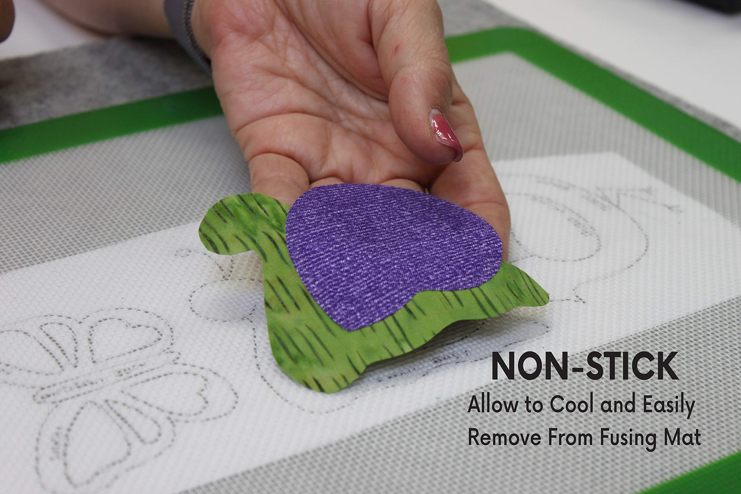 Precision Fusing Mat (17" x 24") Includes Non-Slip/Nonstick mat with See-Through Design for Appliqué Creation, and Bonus Teflon Coated Pressing Sheet!