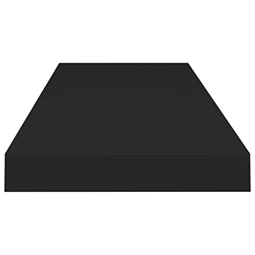 SOONHUA Floating Wall Shelves Stylish Hanging Shelf Wall Mounted Display Ledges Wall Bookshelf MDF Living Room Storage Shelves 4 pcs Black 31.5"x9.3"x1.5" MDF