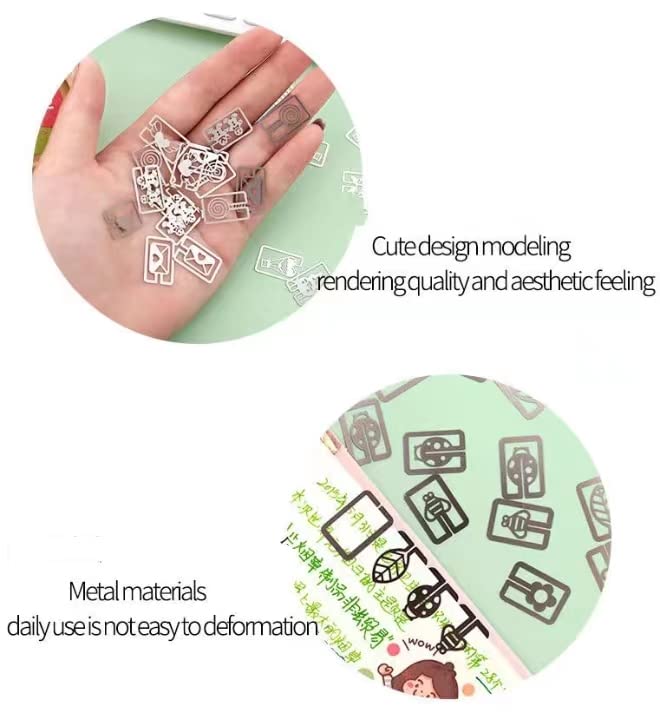 Katartizo Boxes Corner Bookmark Darts Thin Stainless Steel Mini Bookmarks 20 Pieces Metal Bookmarks Mixed Shapes for Reading, Page Mark, Students (Forest Element)