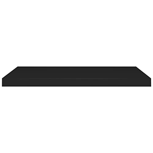 SOONHUA Floating Wall Shelves Stylish Hanging Shelf Wall Mounted Display Ledges Wall Bookshelf MDF Living Room Storage Shelves 4 pcs Black 31.5"x9.3"x1.5" MDF