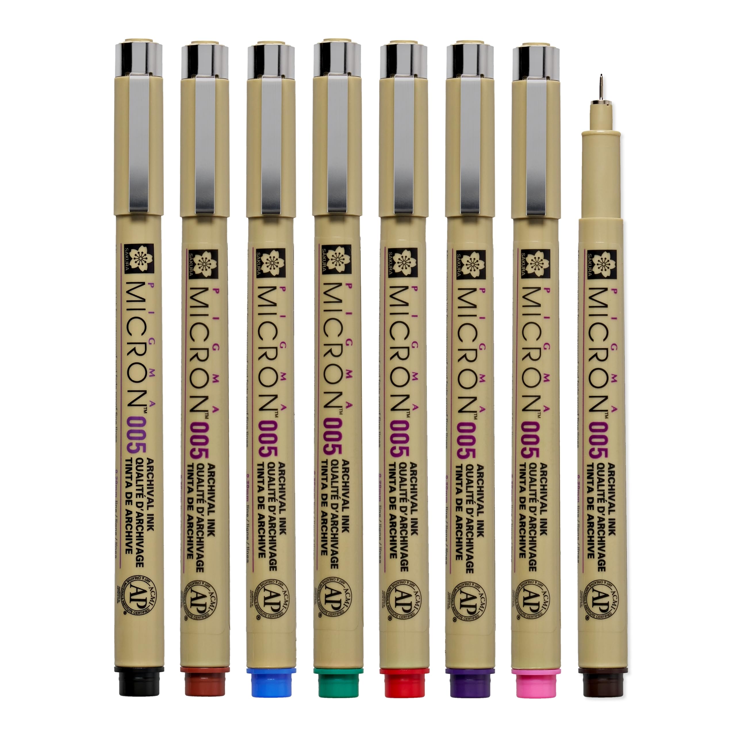 Sakura Pigma Micron 005 8 Color Set Water Based Pigment for Illustration