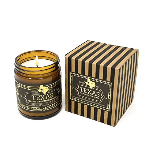 Jackson Vaughn Scented Candle, Texas - Scents of Wild Sage, Vanilla, Campfire, 9oz Jar (7.25oz NET WT), 40 Hour Burn Time