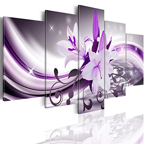 YongArt Abstract Light Purple Flower Poster - Blush Purple Floral Canvas Wall Art Over Bed Painting Wall Decor, Bedroom Wall Decor, Orchid Picture Artwork, Office Decor Art Picture (F,40x20inch)