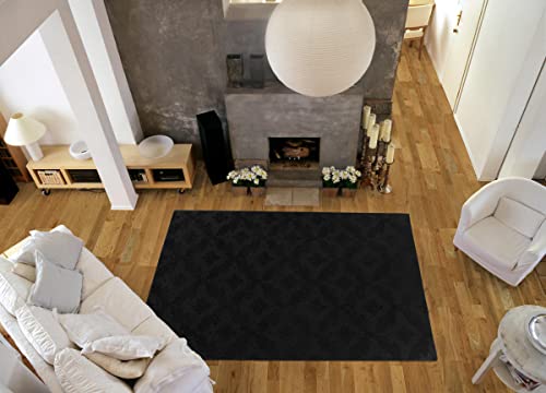 Garland Rug Charleston 6 ft. x 9 ft. Area Rug Black
